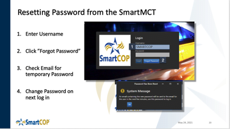 SmartCOP Support FAQ - How to Change Your Password - SmartCOP